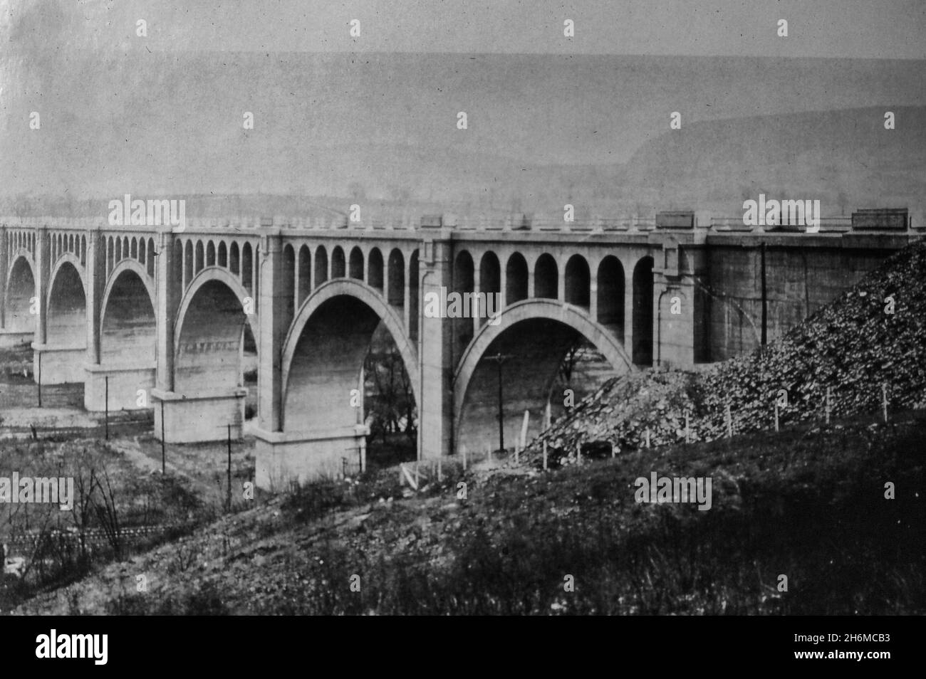Lackawanna Railroad photo of the Hainesburg Viaduct from 1911 Stock ...
