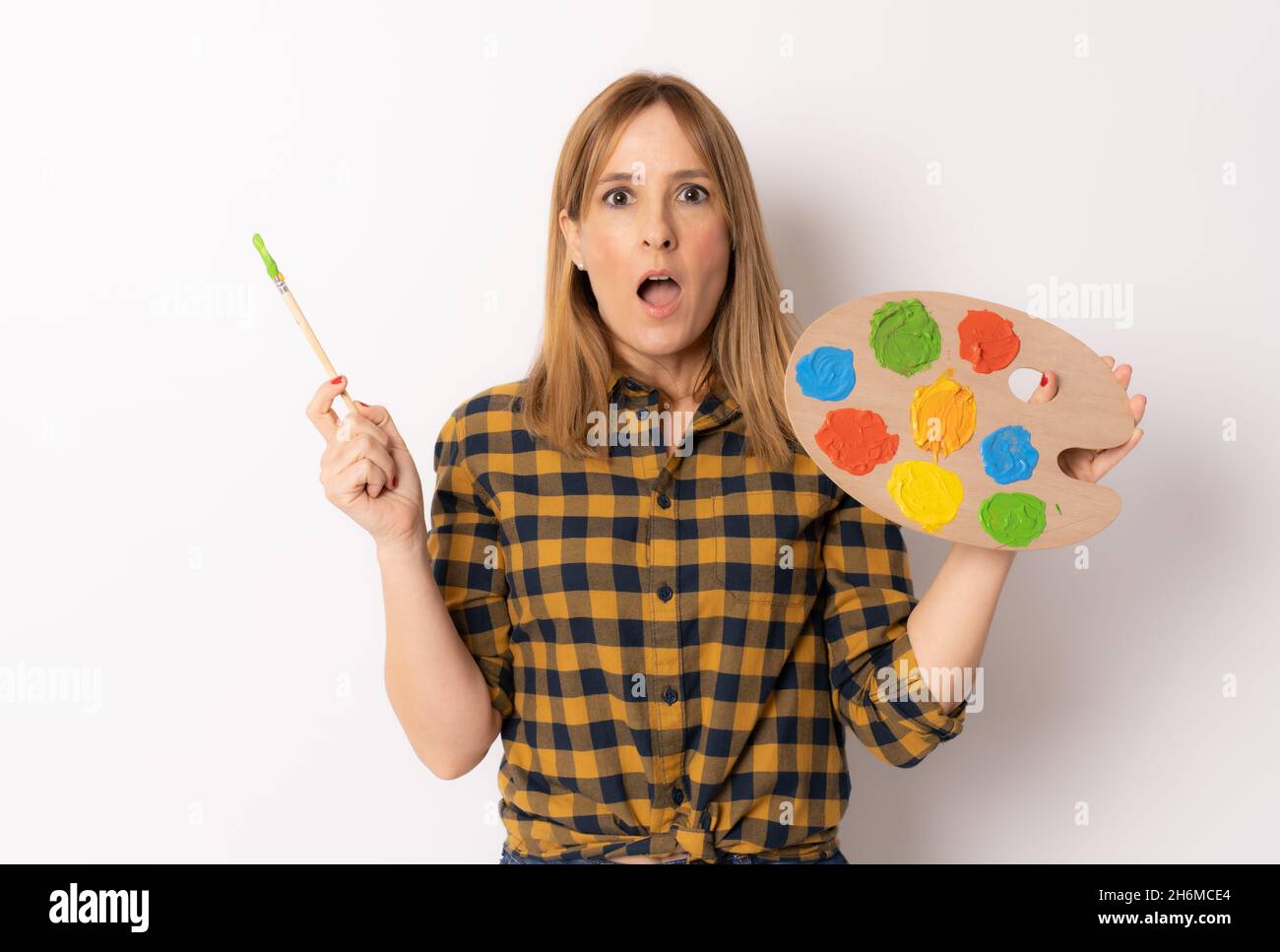Funny woman painter isolated on hi-res stock photography and images - Alamy