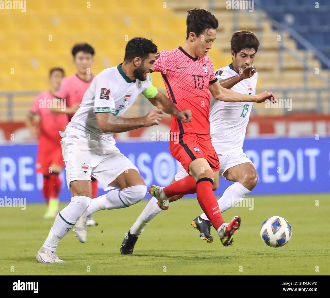 17th Nov, 2021. S. Korea-Iraq World Cup qualifier South Korea's Lee Jae ...