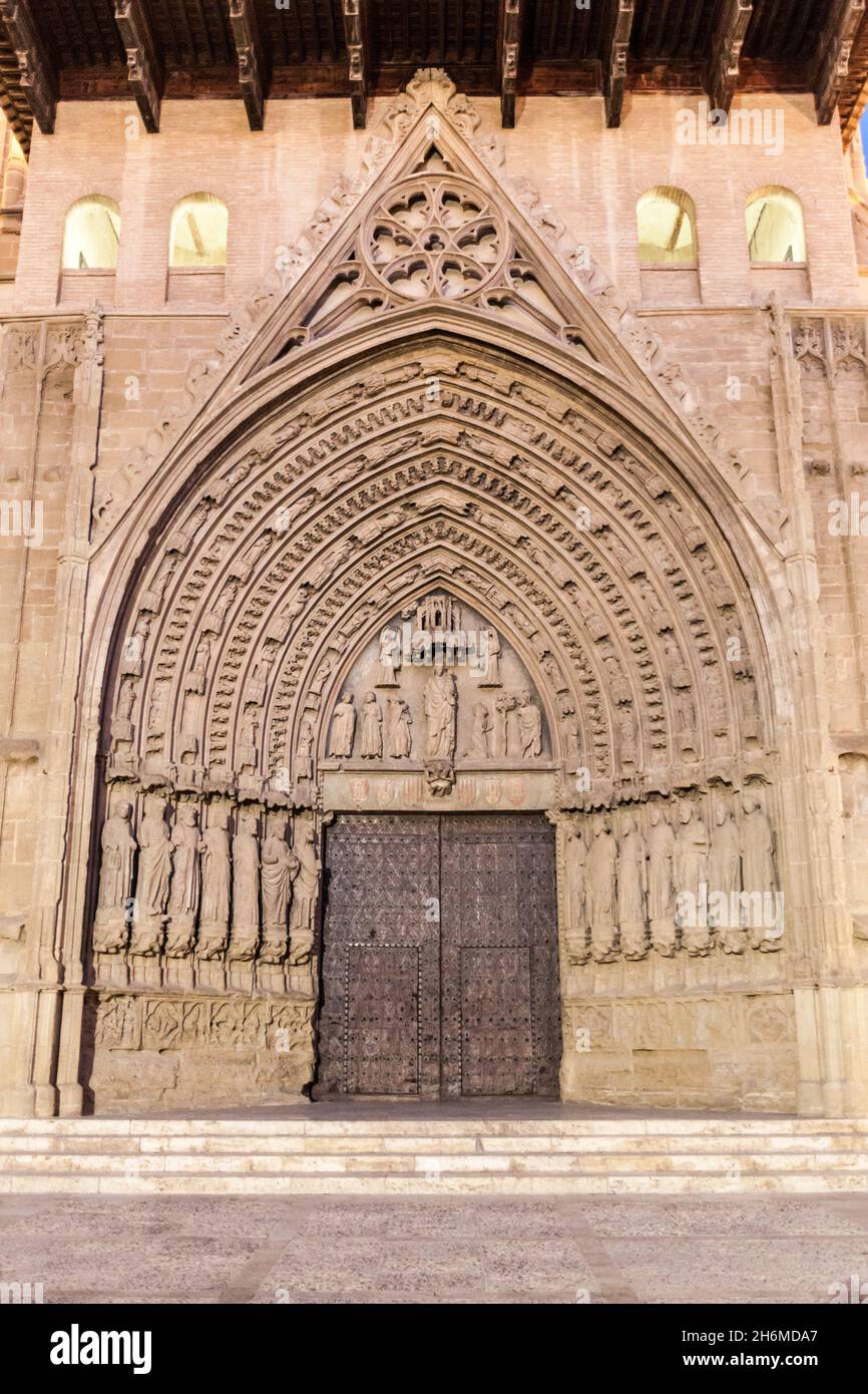 Gate of the Holy Cathedral of the Transfiguration of the Lord in Huesca ...