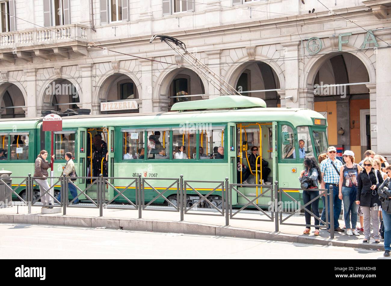 Street tram in Rome Italy Stock Photo - Alamy
