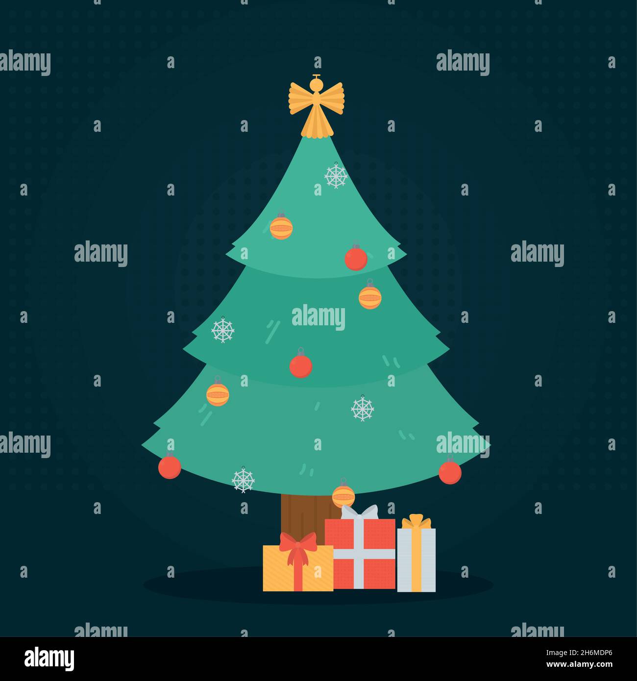 christmas tree with gifts illustration Stock Vector Image & Art - Alamy
