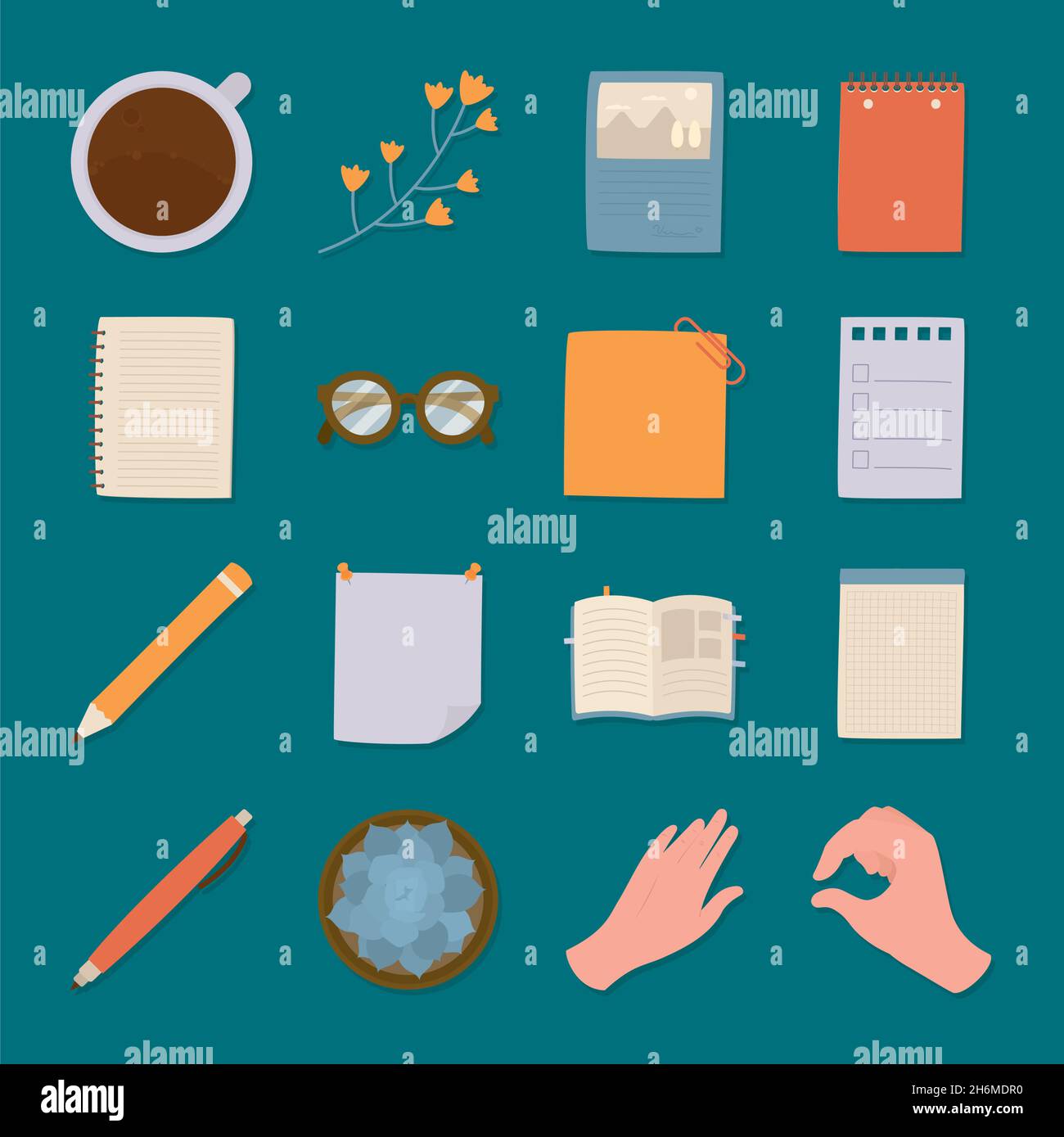 drawing and writing elements icon set Stock Vector Image & Art - Alamy