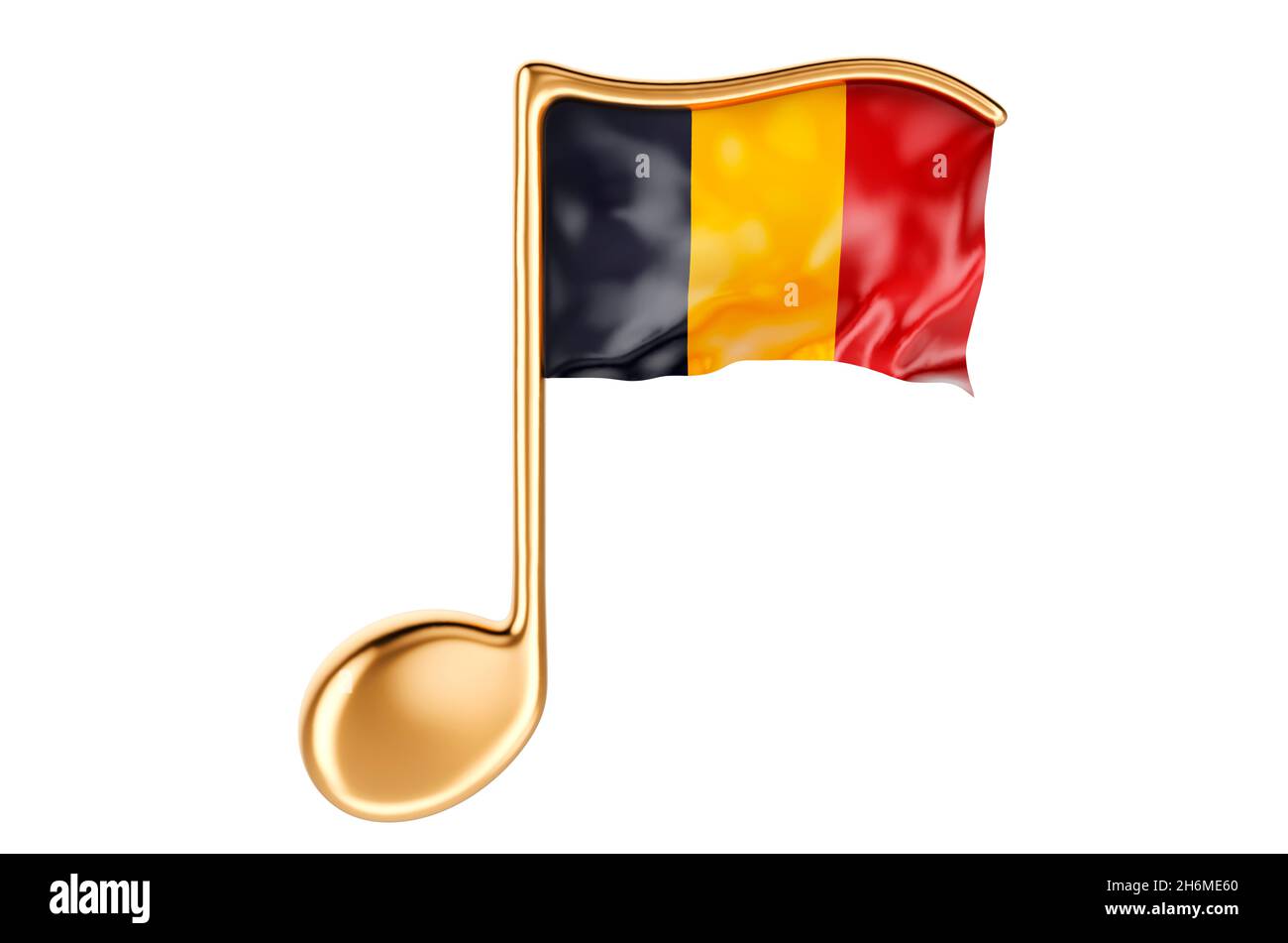 Musical note with Chadian flag. Music in Chad, concept. 3D rendering ...
