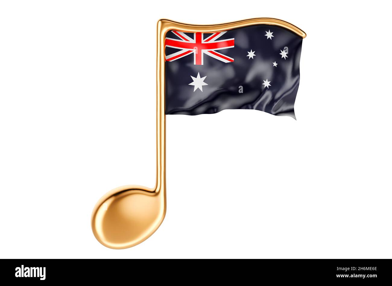 Musical note with Australian flag. Music in Australia, concept. 3D ...