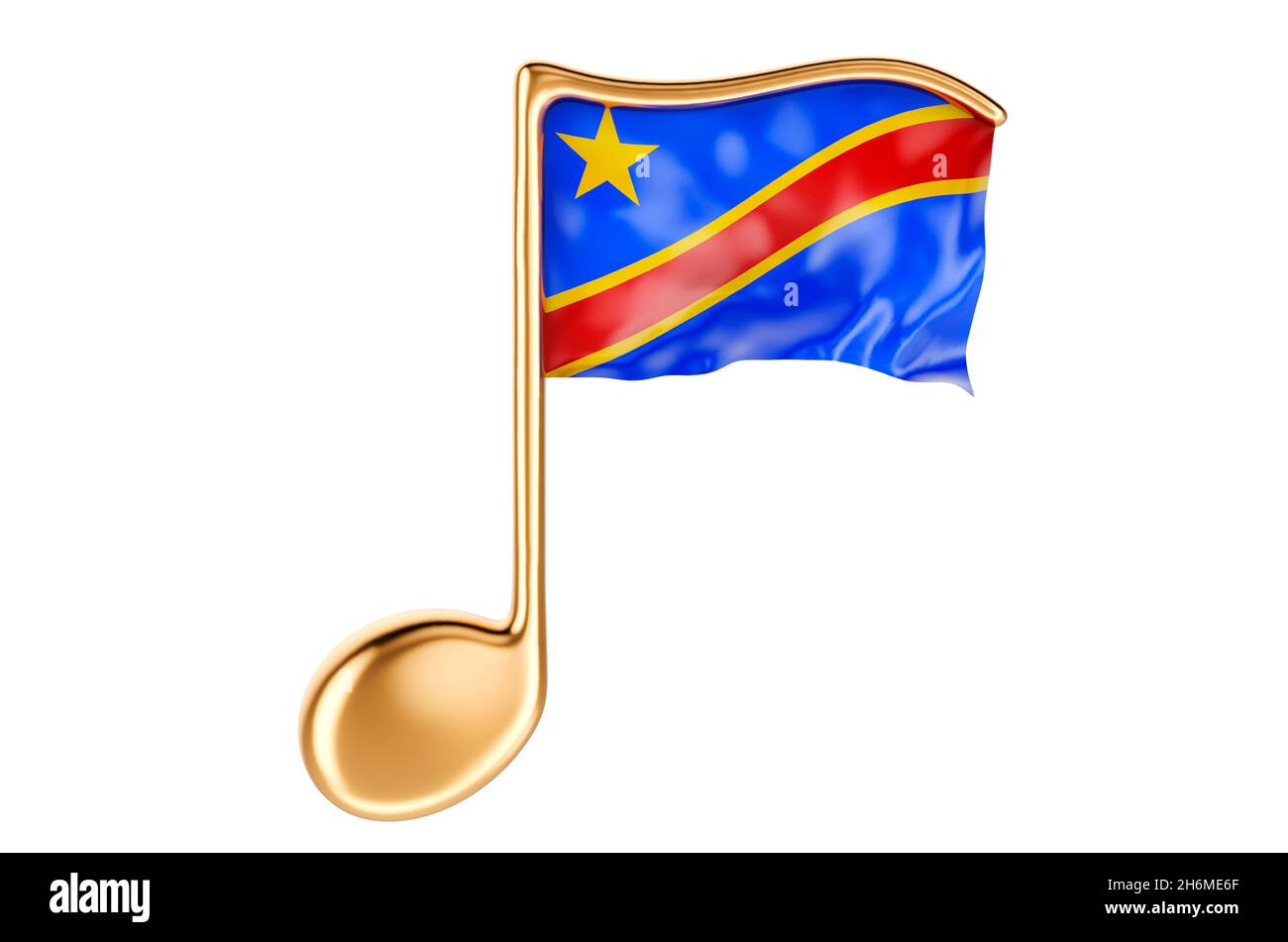Musical note with Congolese Democratic Republic flag. Music in ...