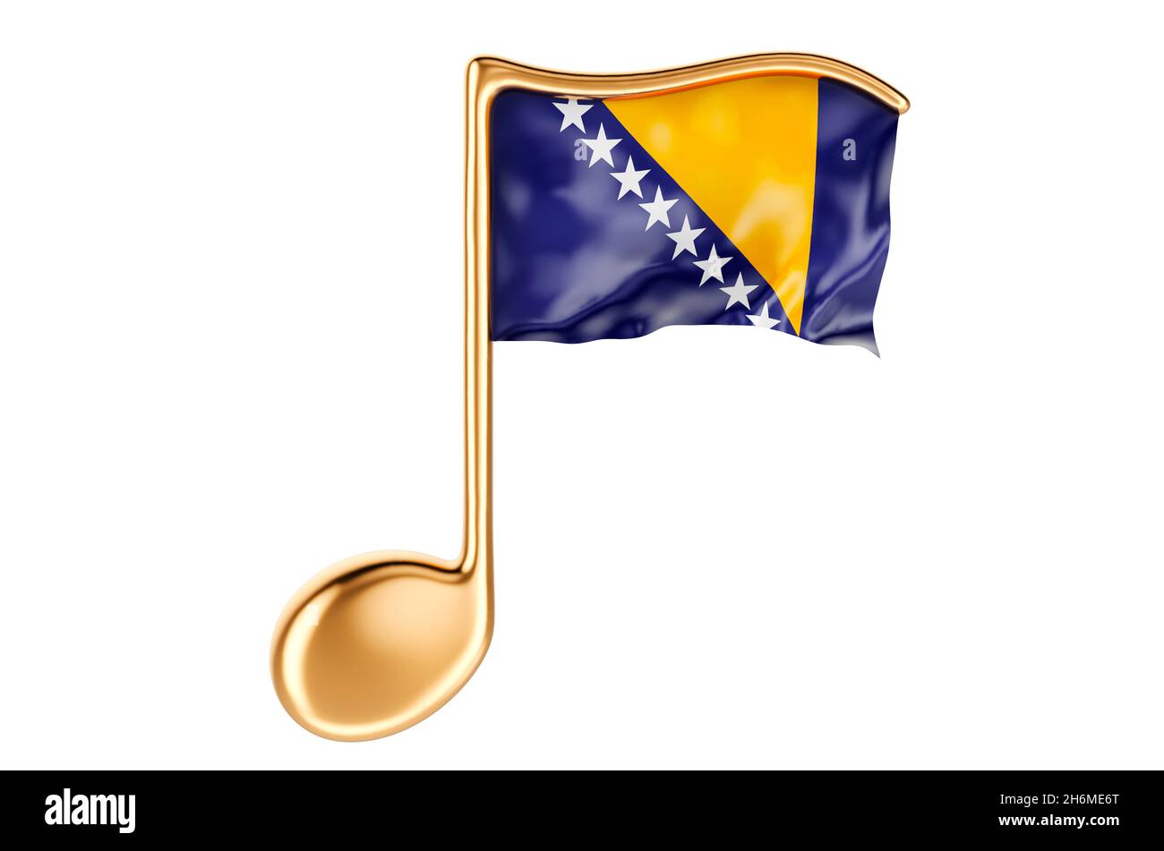 Musical note with Bosnian flag. Music in Bosnia and Herzegovina ...