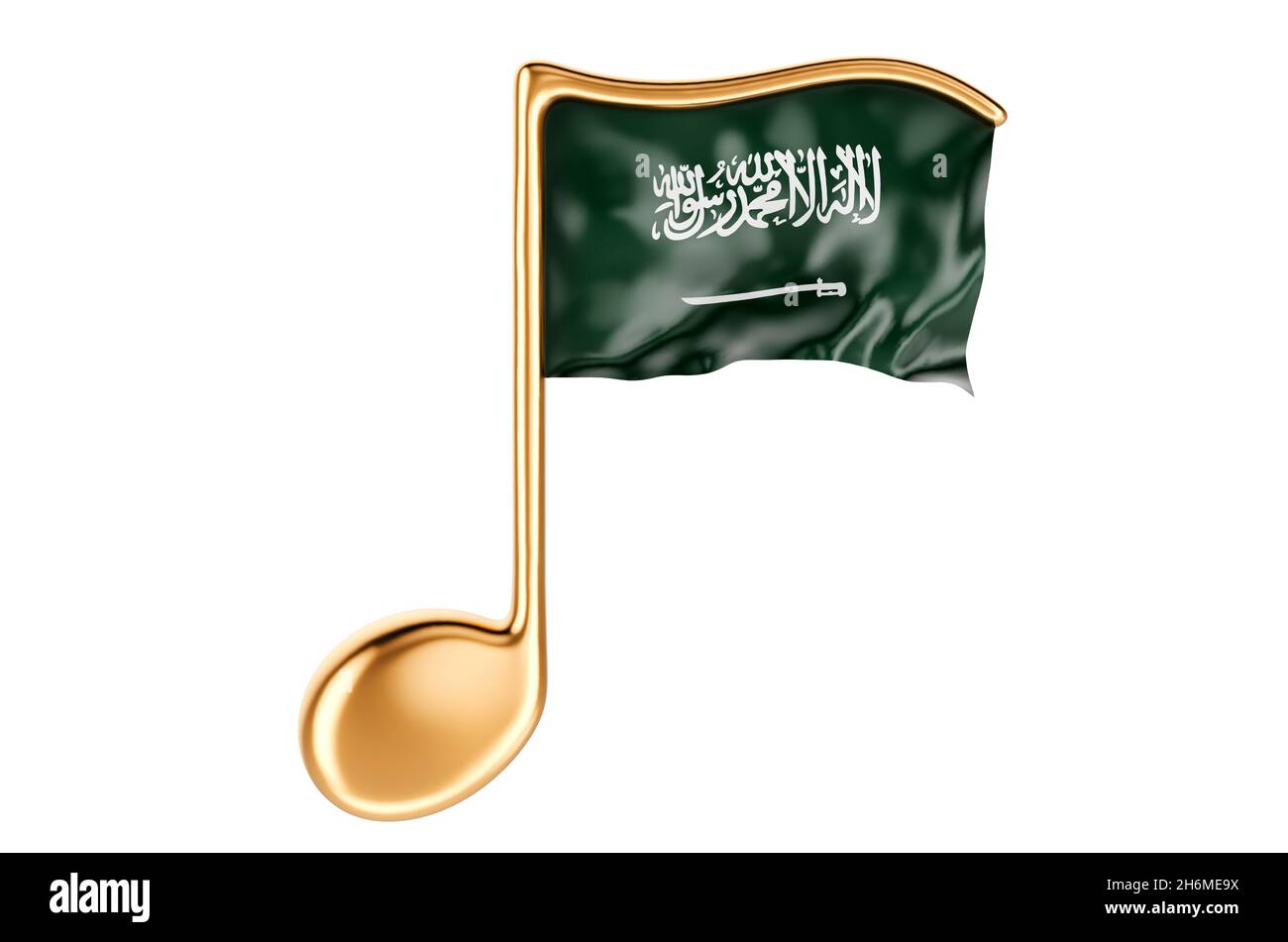 Musical note with Saudi Arabian flag. Music in Saudi Arabia, concept ...
