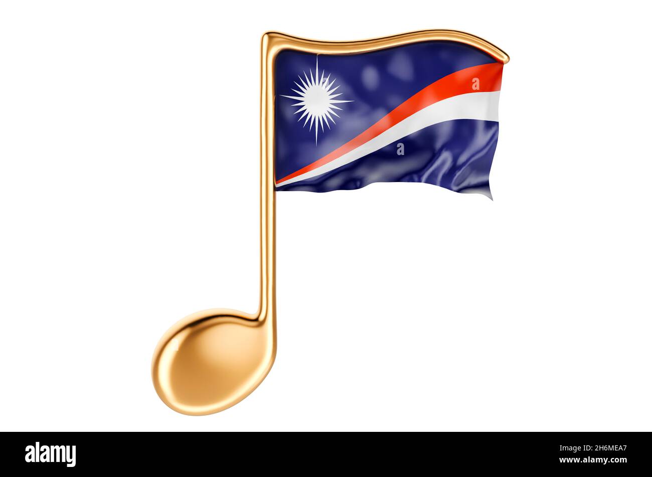 Musical note with Marshallese flag. Music in Marshall Islands, concept ...