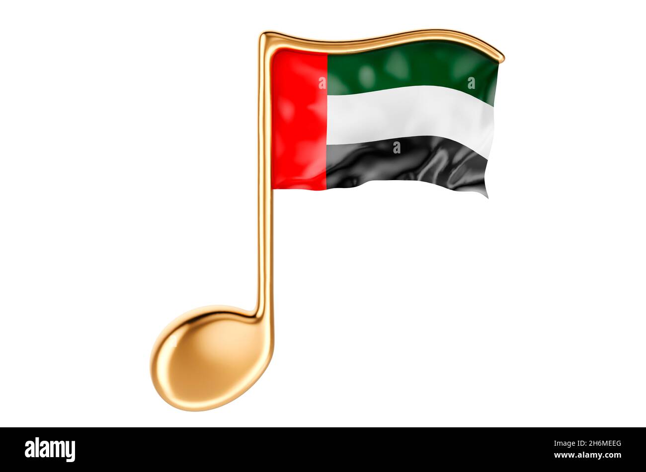 Musical note with the United Arab Emirates flag. Music in the UAE ...