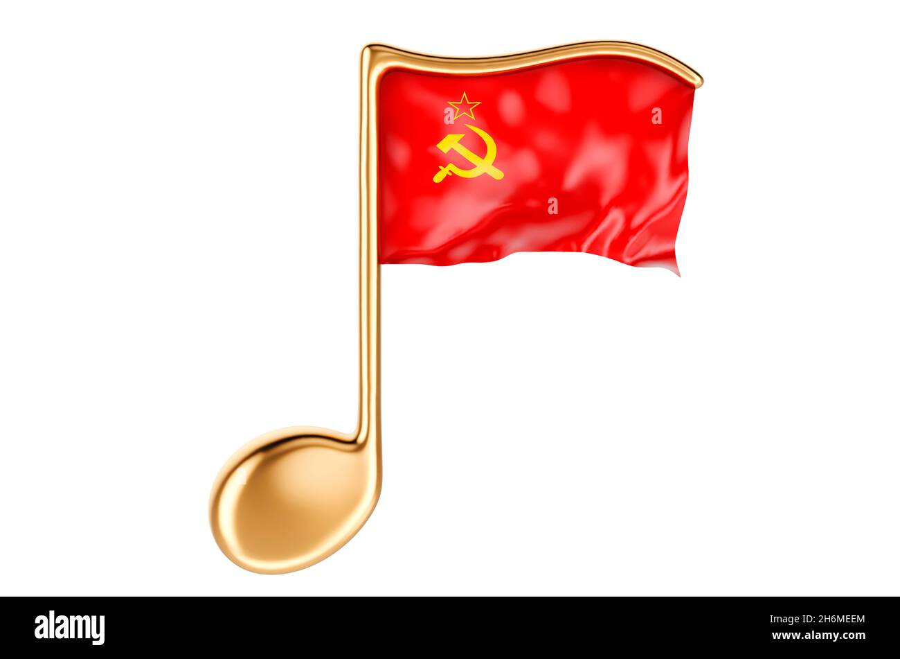 Musical note with USSR flag. 3D rendering isolated on white background ...