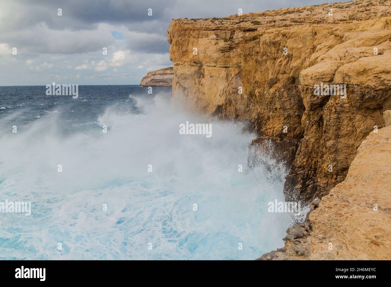 Cliffs of Dwejra, location of the collapsed Azure Window on the island ...