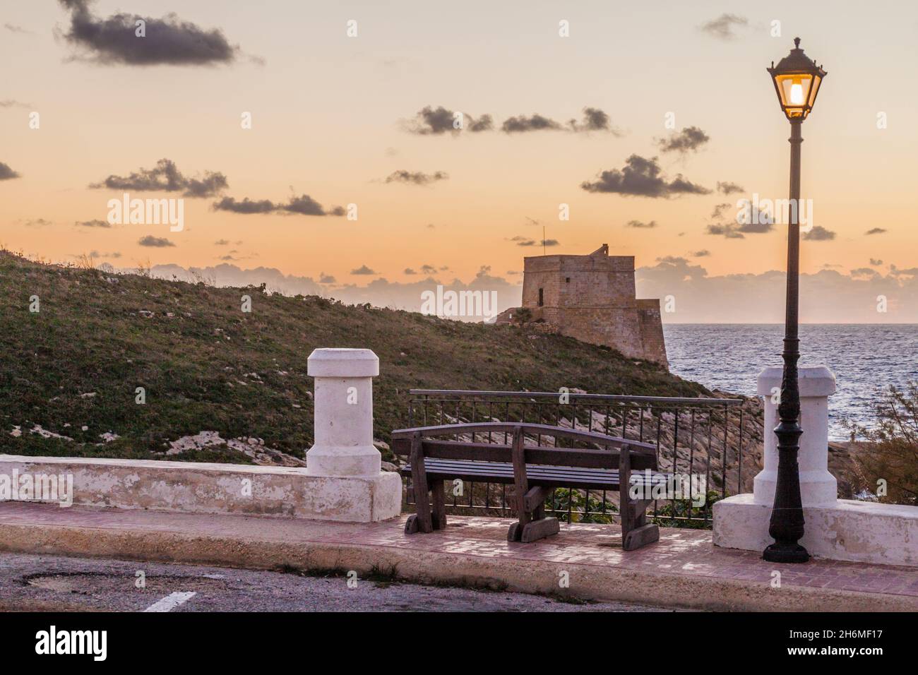 Sunset at the Xlendi Tower on the island of Gozo, Malta Stock Photo - Alamy