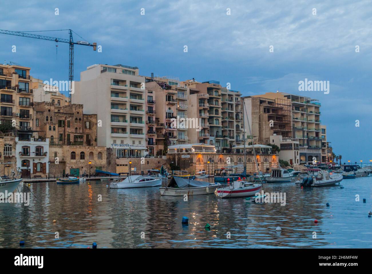 San Giljan town waterfront in Malta Stock Photo - Alamy