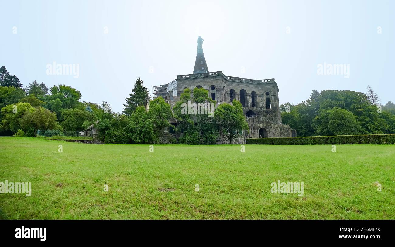 The Hercules monument at the Bergpark Wilhelmshoehe in Kassel, Germany ...