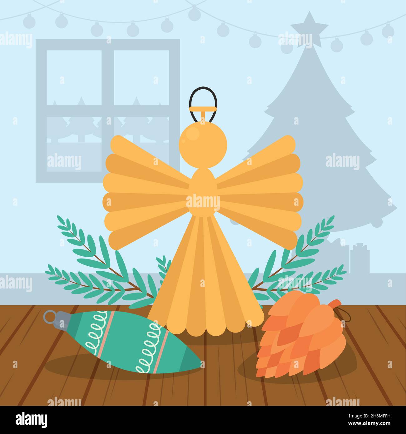 christmas design with decorative tree hangers Stock Vector Image & Art ...