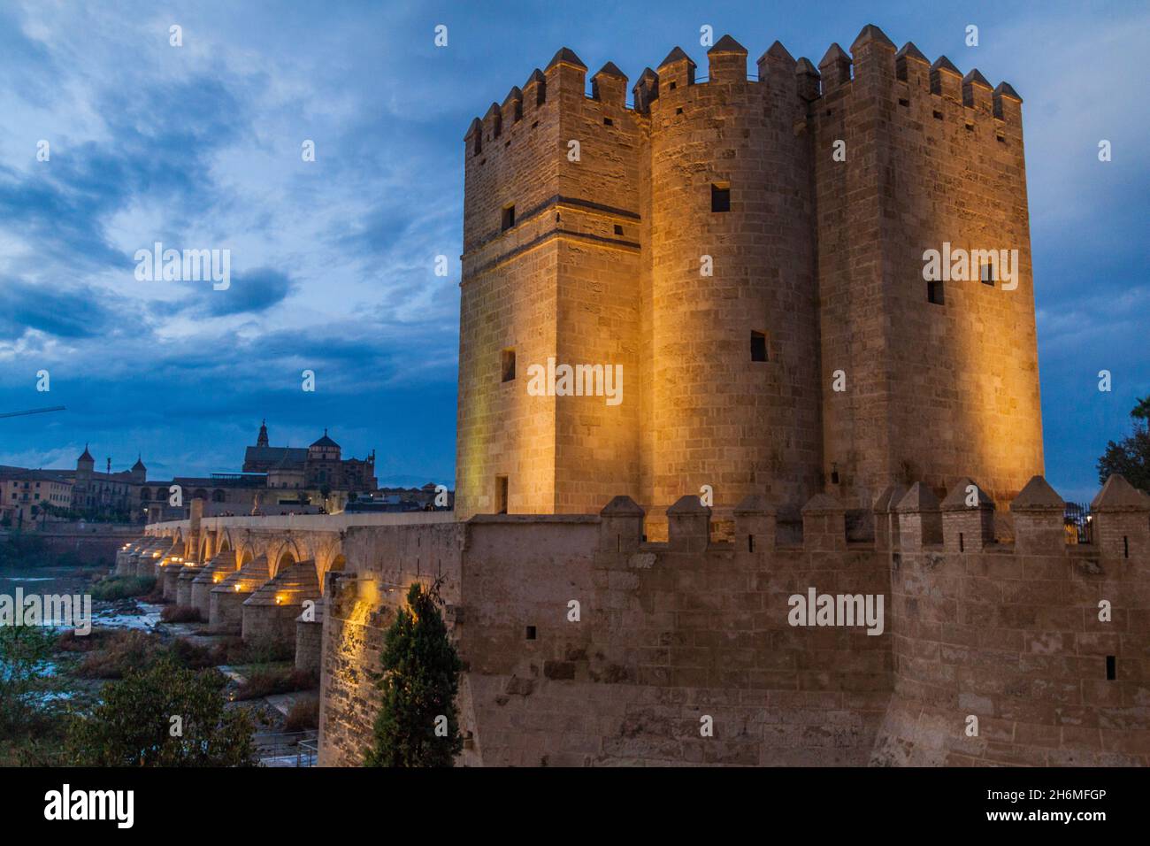 Torre de Calahorra tower at the end of Roman Bridge in Cordoba, Spain ...