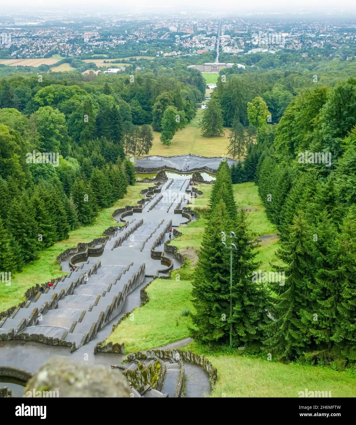 The Cascades at the Bergpark Wilhelmshoehe in Kassel, Germany Stock ...