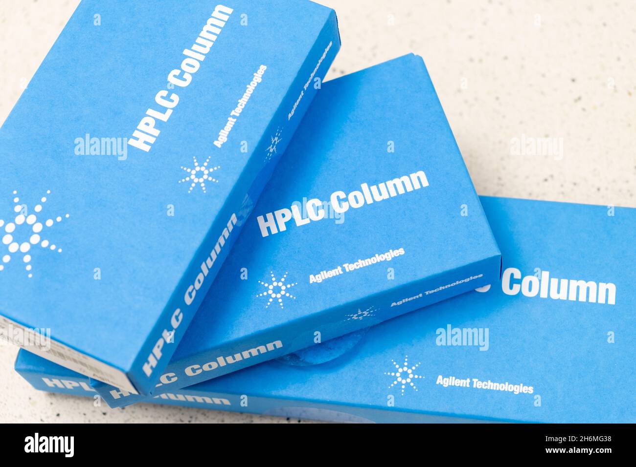 Agilent HPLC column in the blue boxes for separation compounds ...