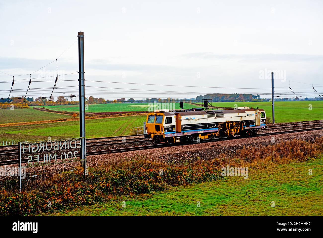 Tamper Volker Rail unit at Shipton by Beningbrough, York, England Stock ...