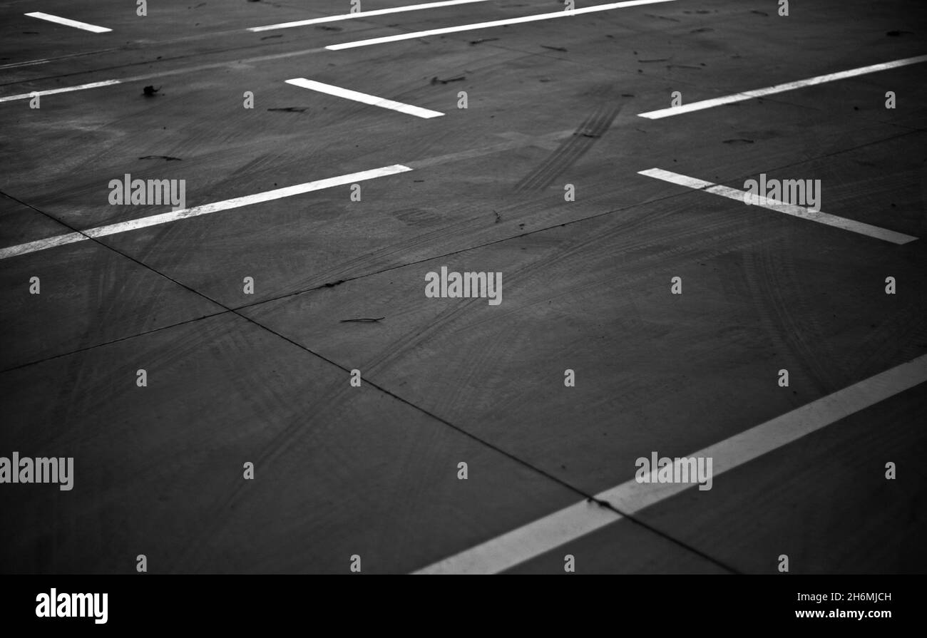 Empty parking lot, town square Black and White Stock Photos & Images ...
