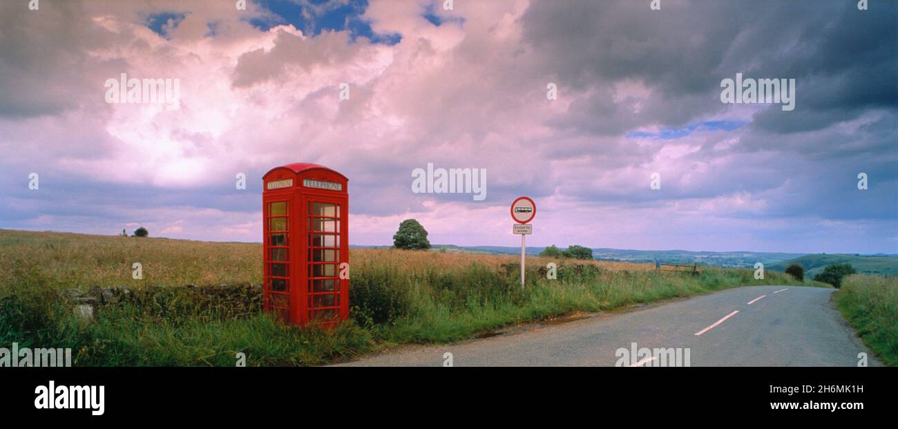 Telephone Booth on Side of Road Derbyshire, England Stock Photo - Alamy
