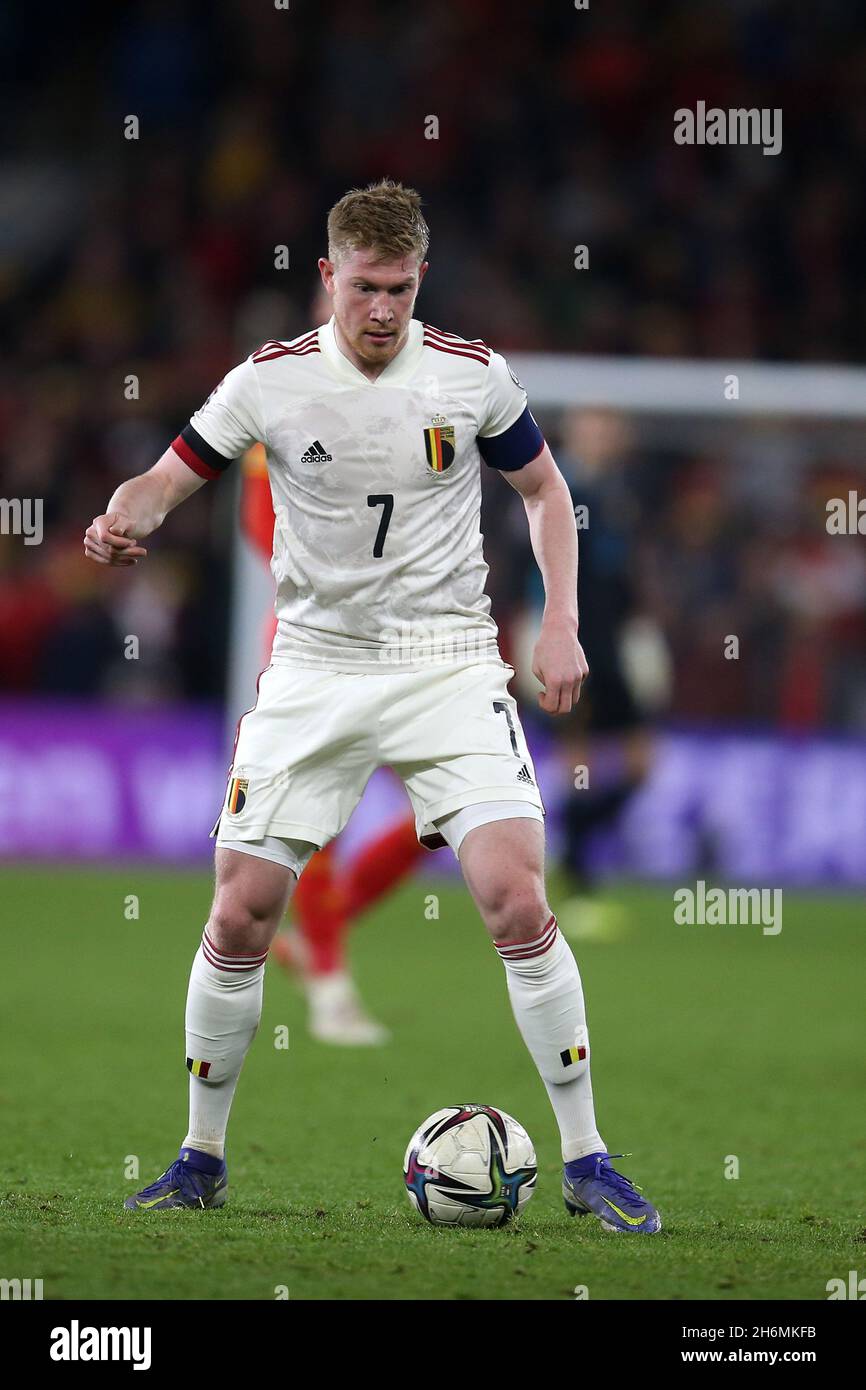 Cardiff, UK. 16th Nov, 2021. Kevin De Bruyne of Belgium in action. FIFA ...