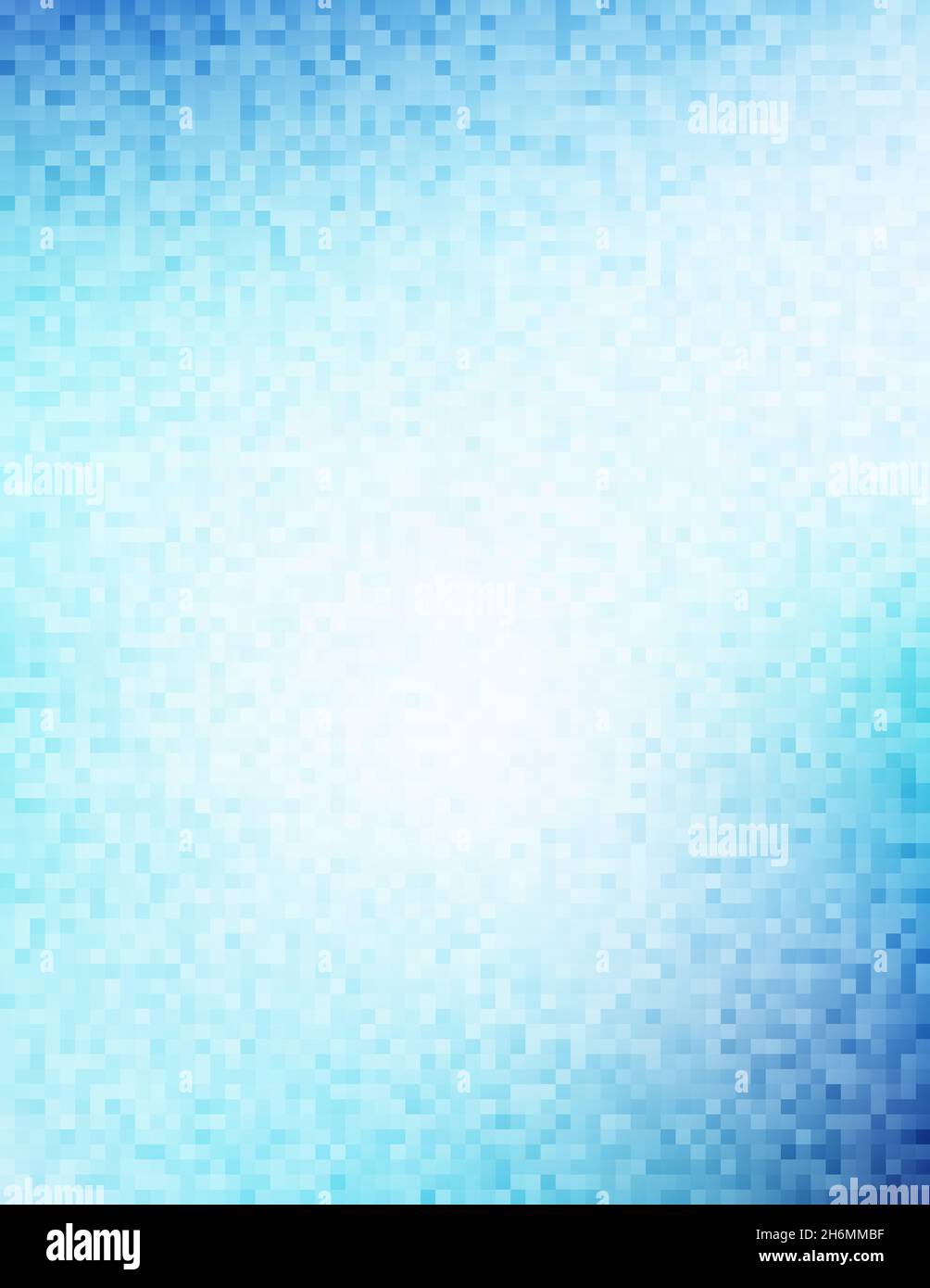 Abstract blue and pale turquoise pixel background. Raster graphic ...