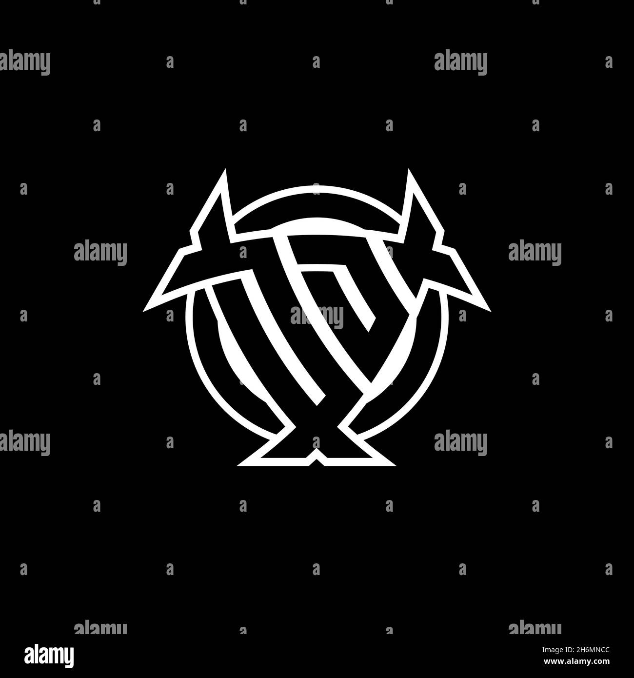 DD Monogram logo letter with triangle shield and circle shape style ...