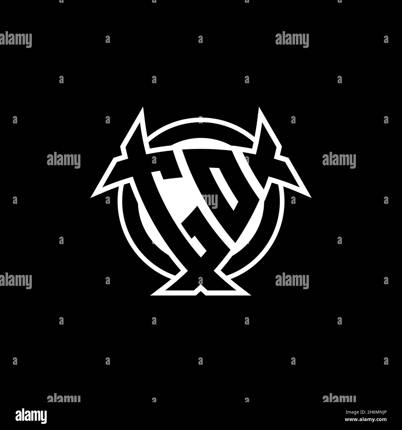 GO Monogram logo letter with triangle shield and circle shape style ...