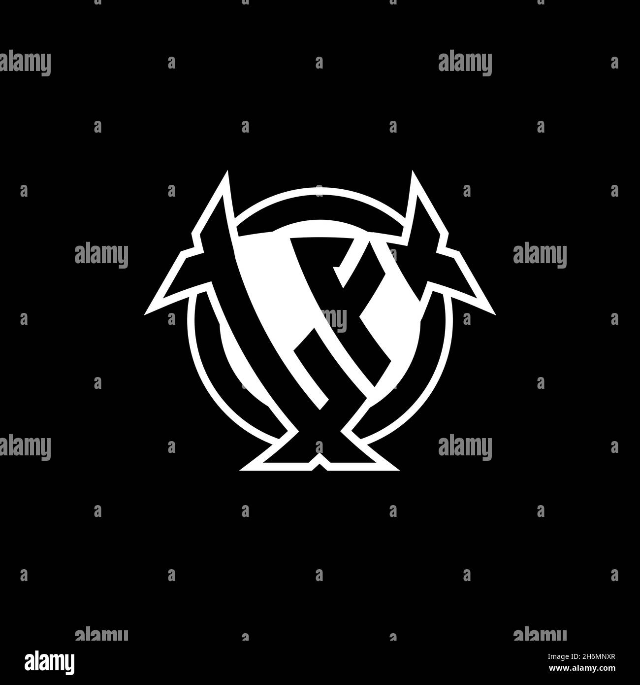 LF Monogram logo letter with triangle shield and circle shape style ...