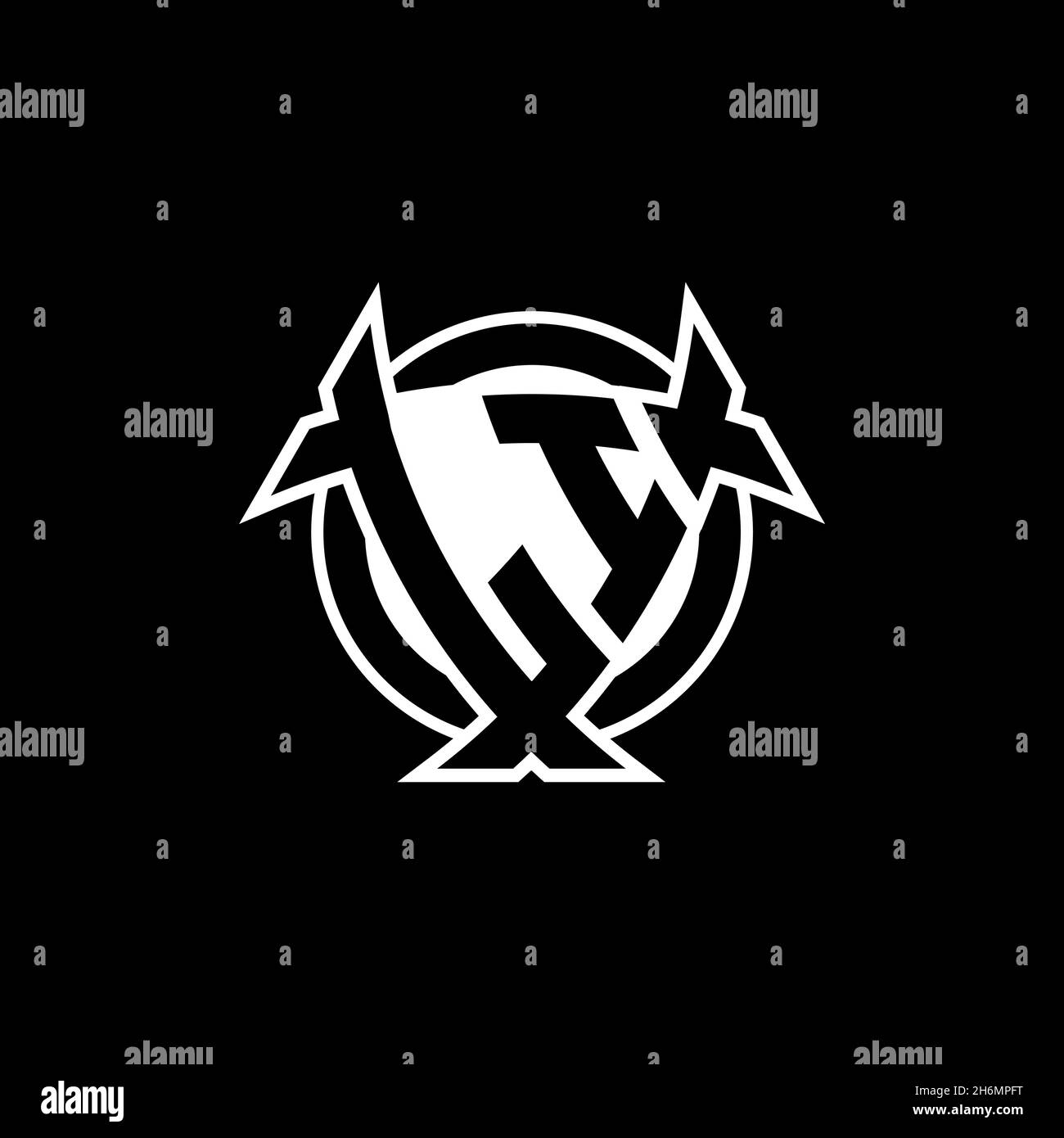 LI Monogram logo letter with triangle shield and circle shape style ...