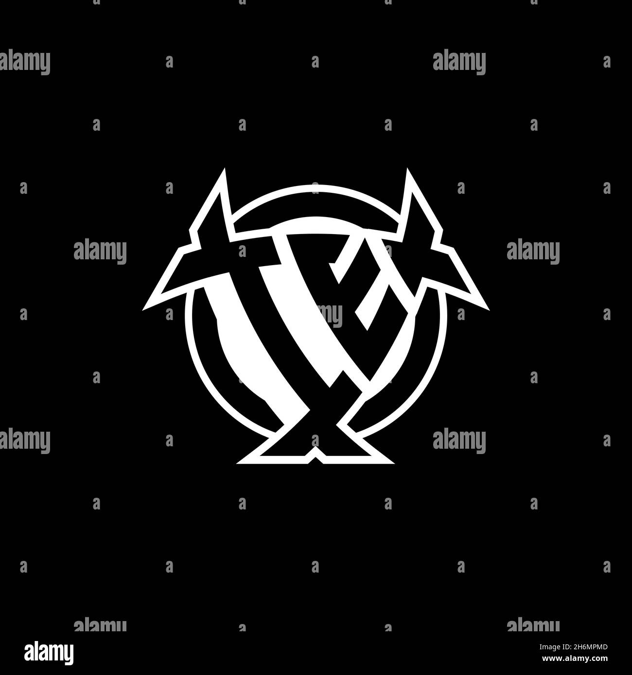 IE Monogram logo letter with triangle shield and circle shape style ...