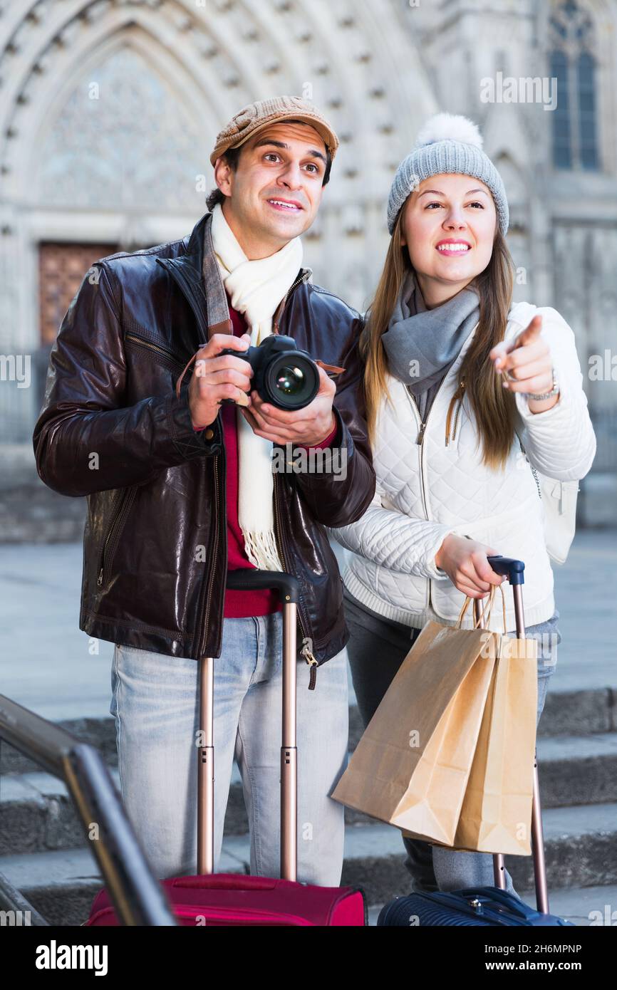 Two cheerful female tourists taking hi-res stock photography and images ...