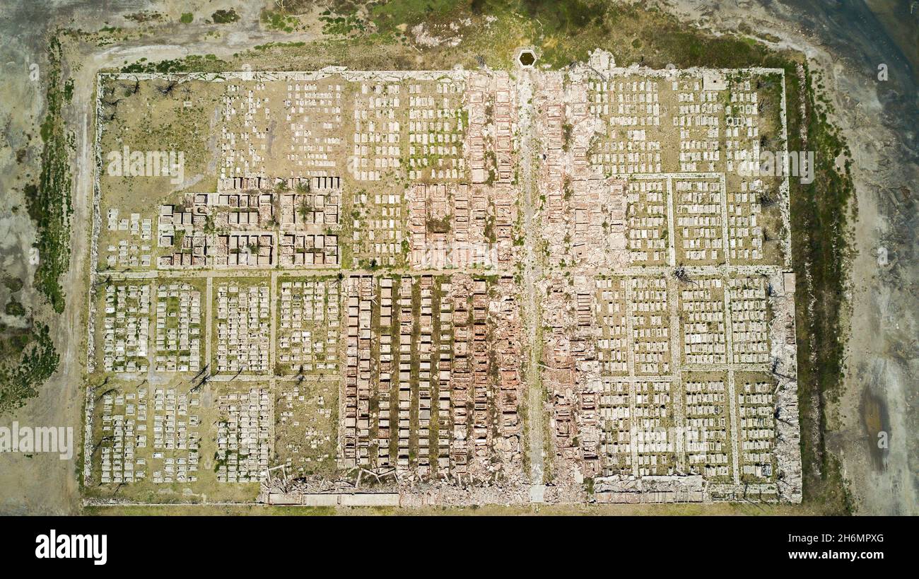 Overhead view of old ruins Villa Epecuen Stock Photo - Alamy