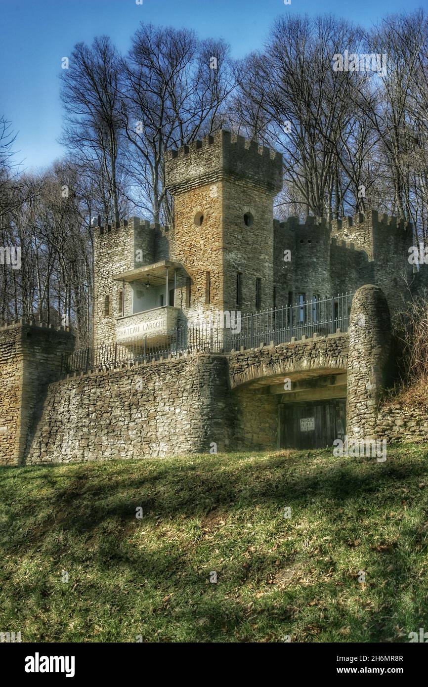 Vertical shot of a castle in a forest during the day Stock Photo - Alamy