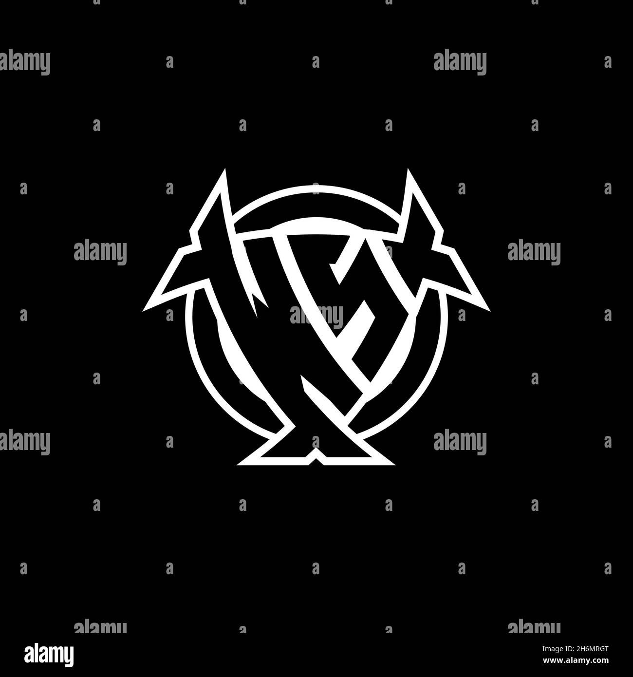 WS Monogram logo letter with triangle shield and circle shape style ...