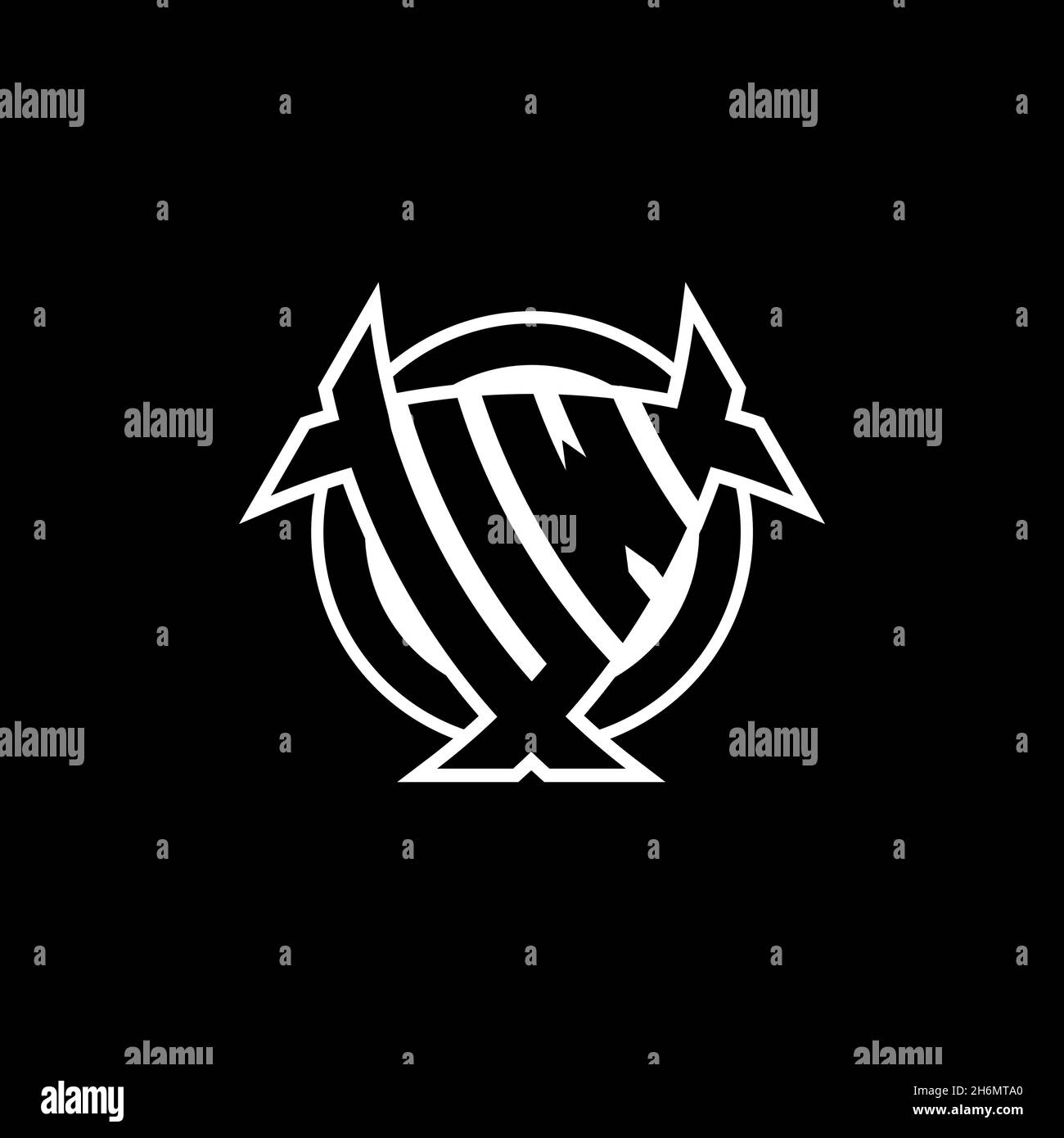 UW Monogram logo letter with triangle shield and circle shape style ...