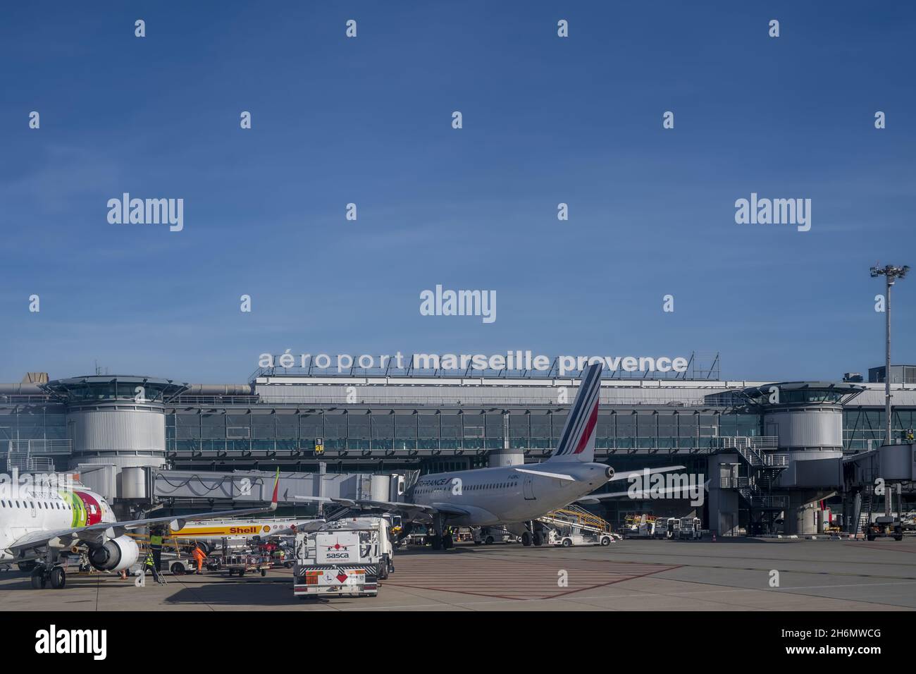 Airport Marseille Provence Main terminal Building Stock Photo - Alamy