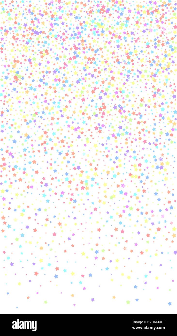 Festive brilliant confetti. Celebration stars. Colorful stars on white ...