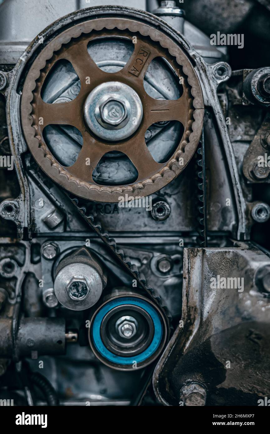 Part of car engine, details, macro photo Stock Photo - Alamy