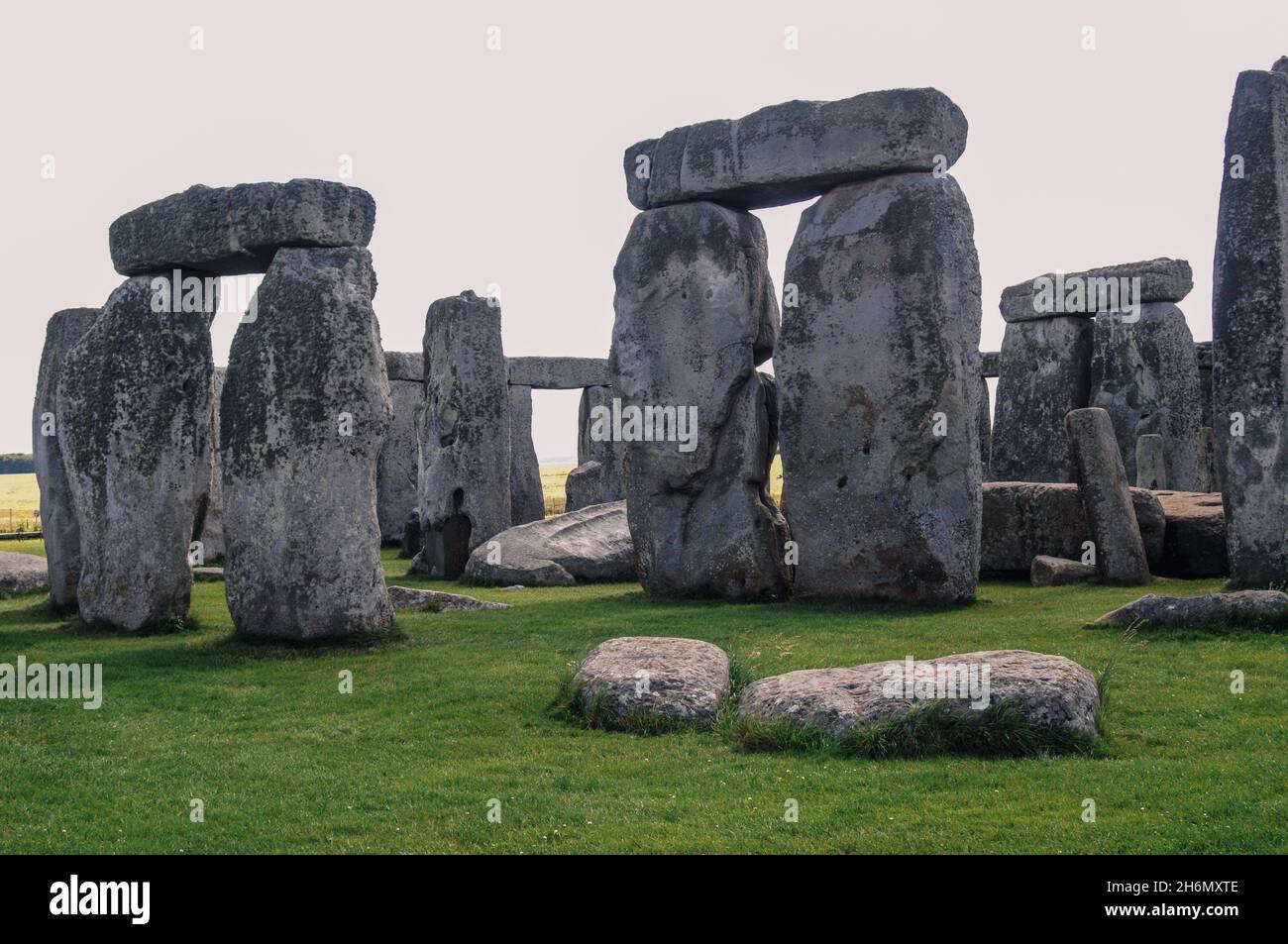 Closeup view of the famous Stonehenge megalith in Salisbury UK Stock ...