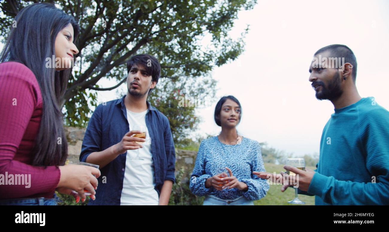 Indian group friends park enjoy hi-res stock photography and images - Alamy