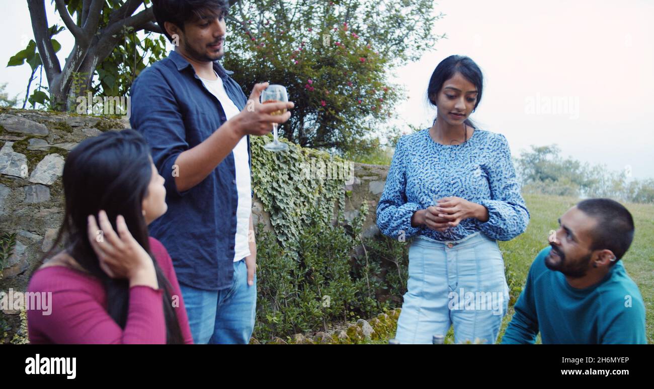 Indian group friends park enjoy hi-res stock photography and images - Alamy