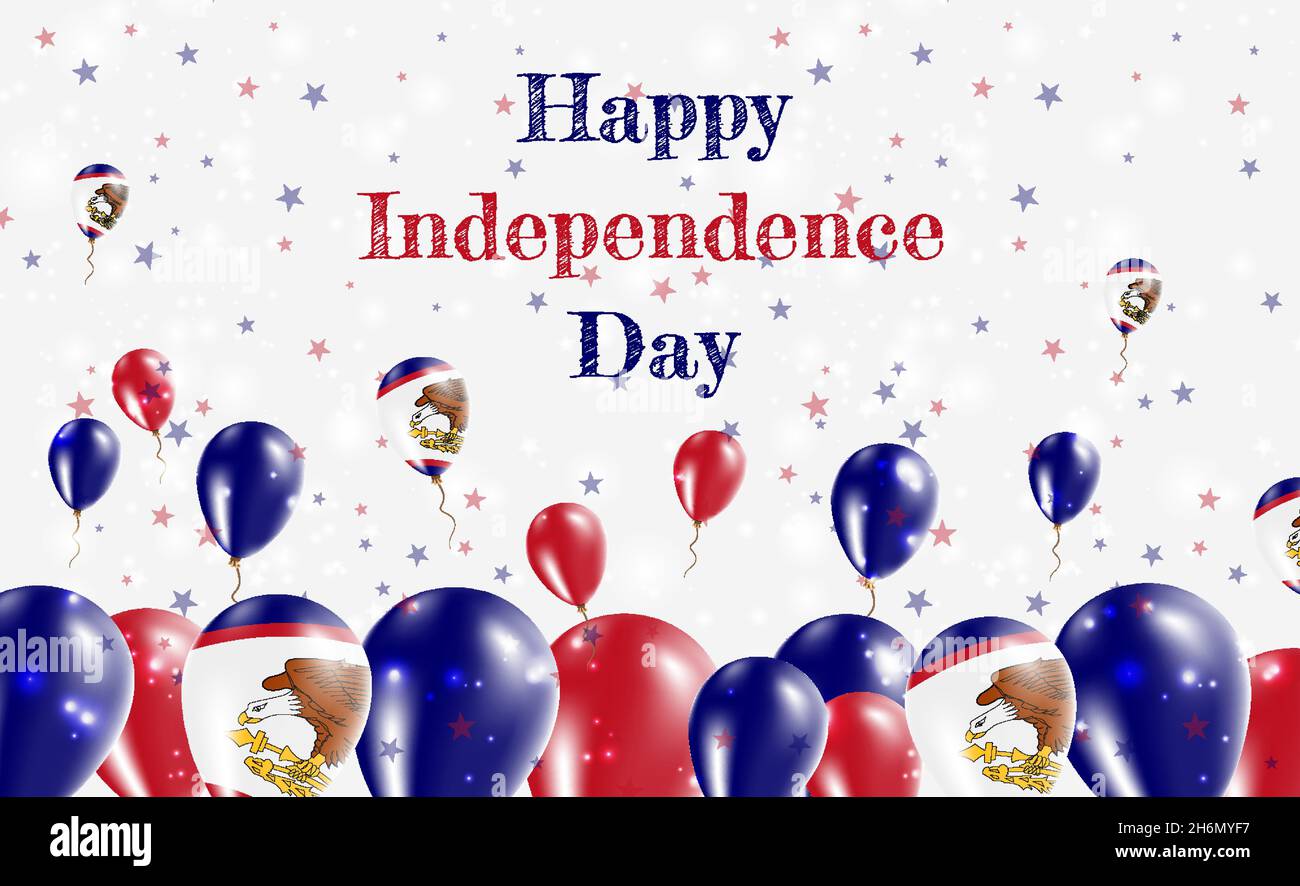 American Samoa Independence Day Patriotic Design. Balloons in American ...