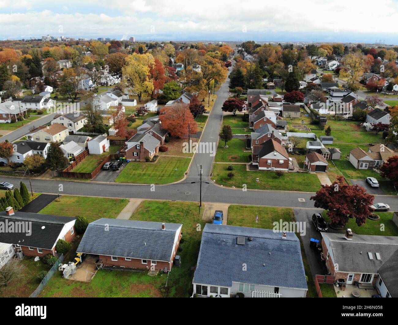 Newport, Delaware, U.S.A - November 11, 2021 - The aerial view of the ...