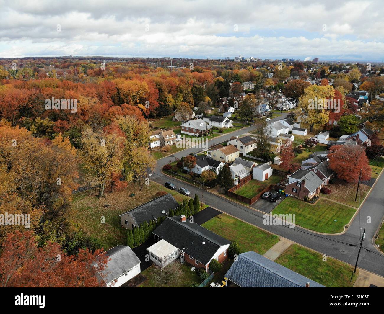 Newport, Delaware, U.S - November 11, 2021 - The aerial view of the ...
