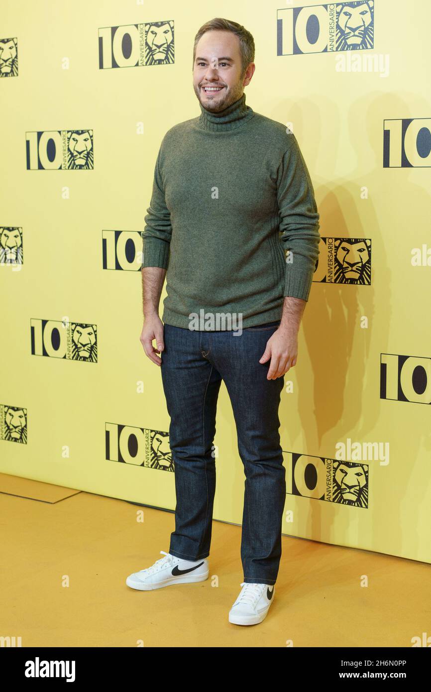 Madrid, Spain. 16th Nov, 2021. Jorge Blass attends the 10th anniversary ...
