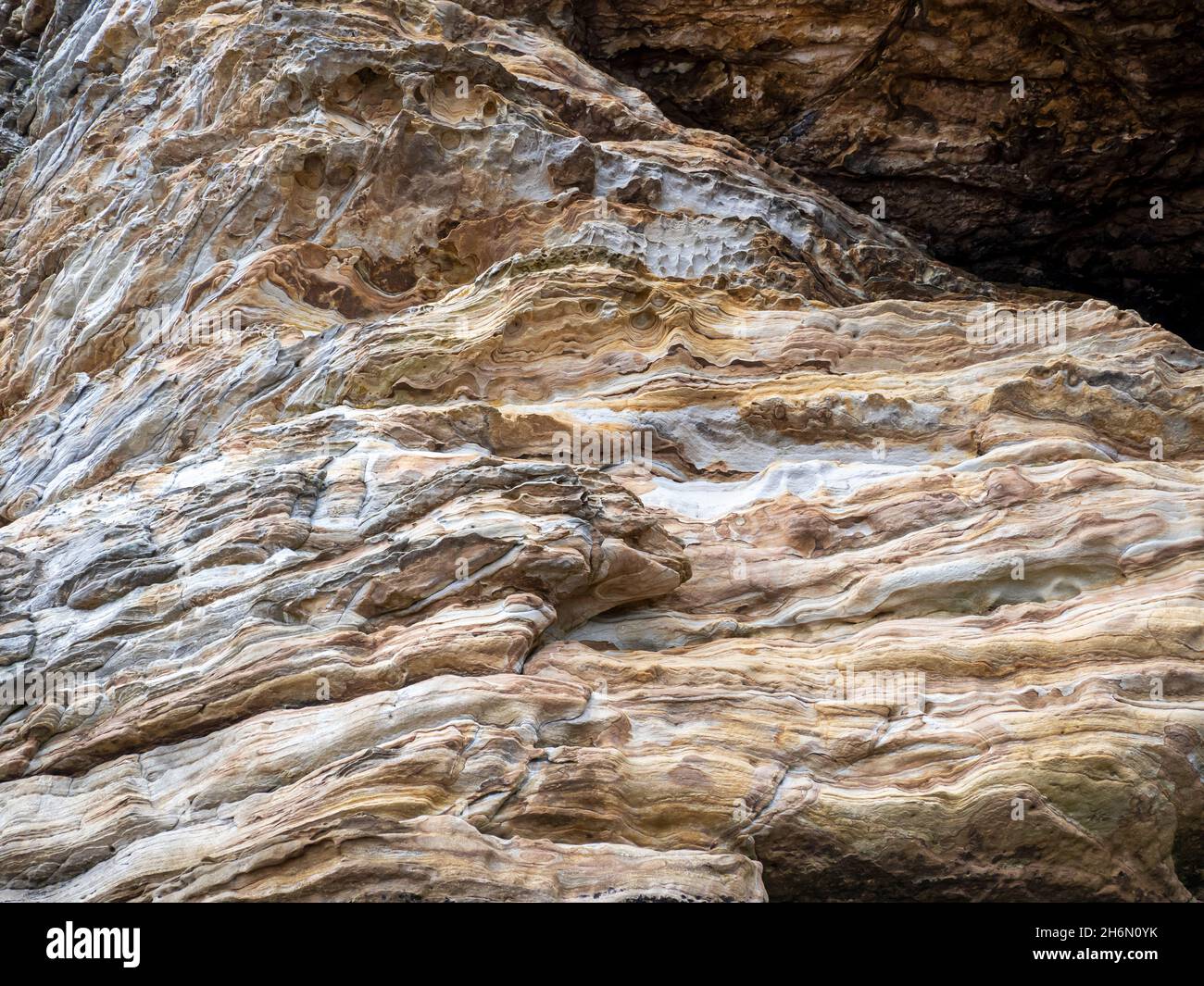 Patterns in Sandstone cliffs near Elgol on the Isle of Skye, Scotland ...