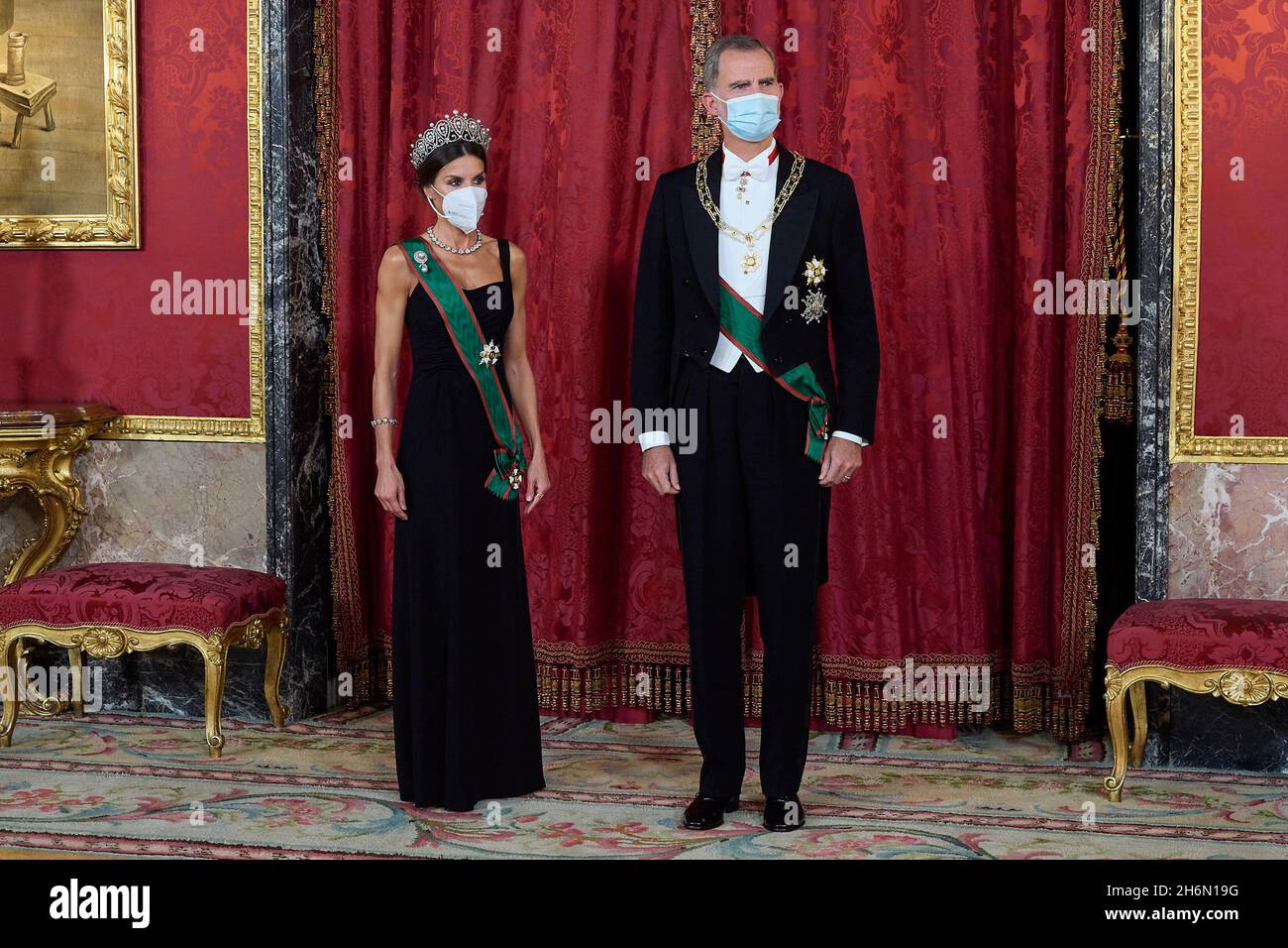 King Felipe VI of Spain and Queen Letizia of Spain attend the Gala ...